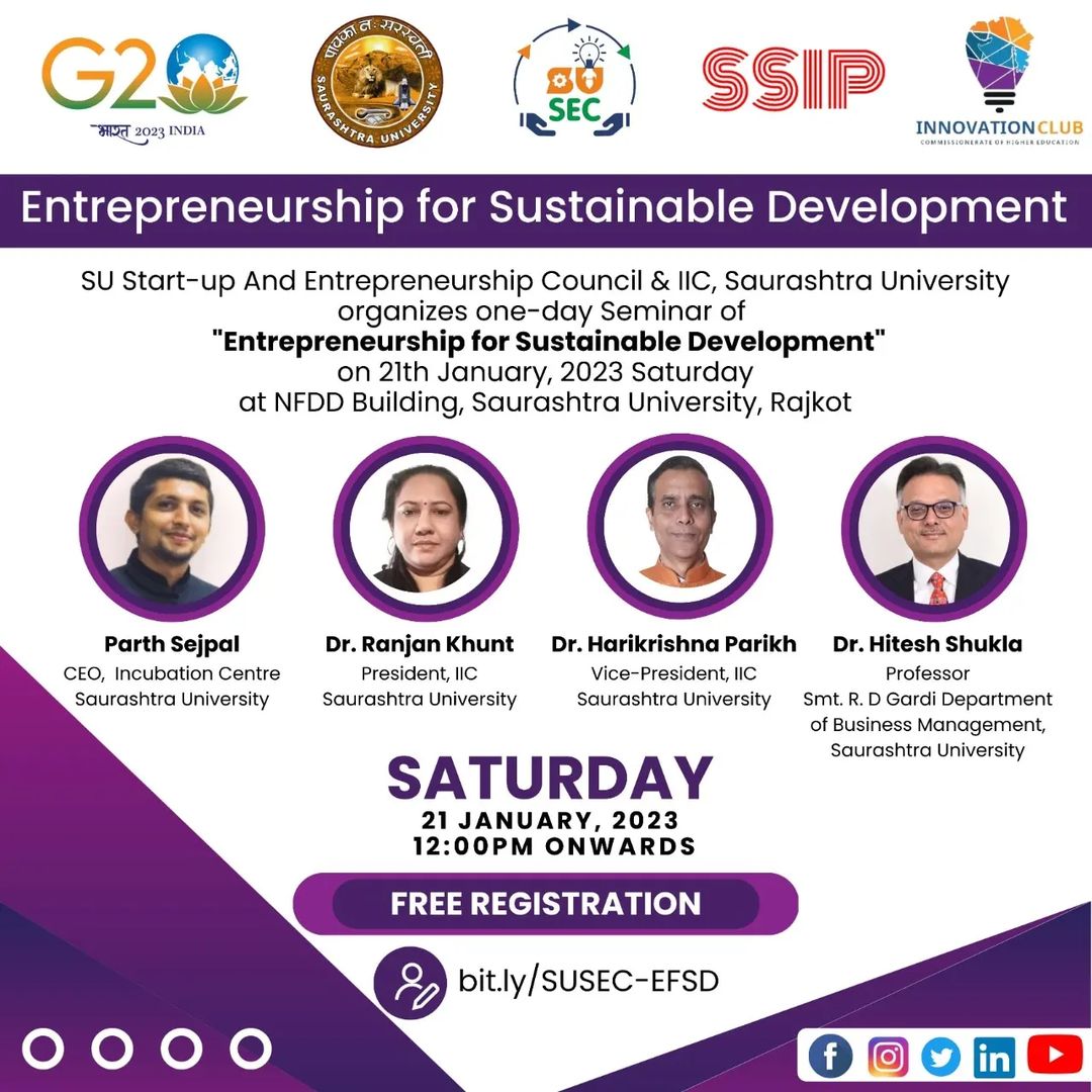 Saurashtra University Startup And Entrepreneurship Council